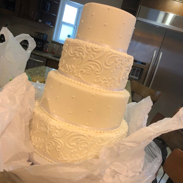 Four Tier Swirl and Dot Faux/fake Wedding Cake - Etsy