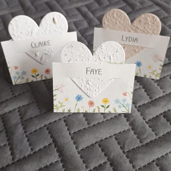 Eco-friendly Hand Crafted Seeded Paper Heart Wedding Favours ...