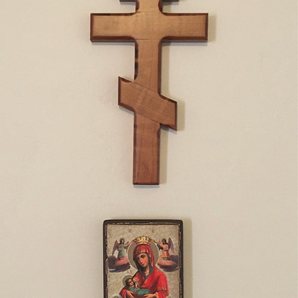Orthodox 3-bar Wooden Cross - Etsy