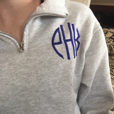 Monogram Quarter Zip, Monogrammed Quarter Zip, Monogram Pullover ...