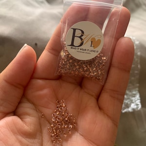 Small Rose Gold Lined Clear Loc Sprinkle Beads, Braid Jewelry Dreadlock ...