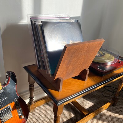 Wooden Vinyl Record Flip Rack LP Vinyl Record Holder Made From Solid ...