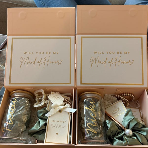 Personalized Bridesmaid Proposal Box: Hair Accessories Gift Set - Etsy