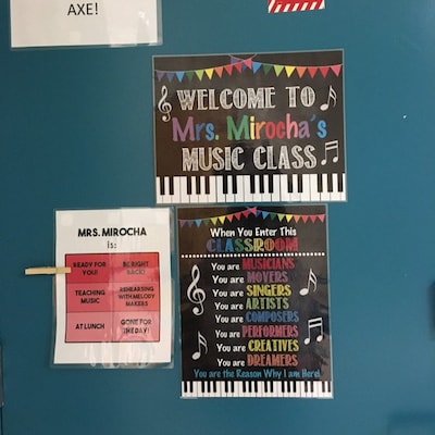 Music Teacher Classroom Door Sign, Printable Classroom Decor, Custom ...