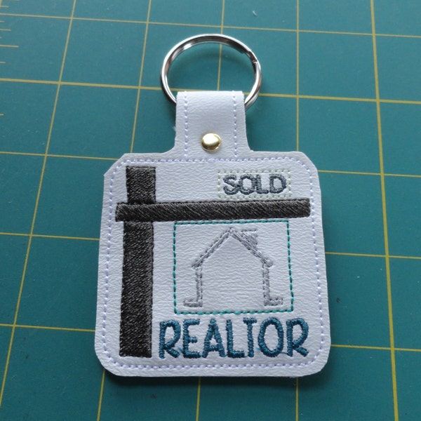 Realtor - Sold Sign - Real Estate - Key Fob DESIGN- Digital Embroidery ...