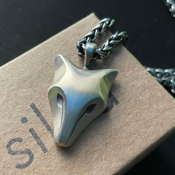 Wolf Pendant Sterling Silver / Wolf Necklace / Modern, Elegant Unisex ...