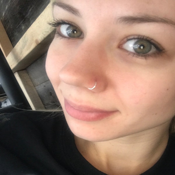 Thin Silver Nose Ring, Silver Nose Hoop, 20g Cartilage Earring ...