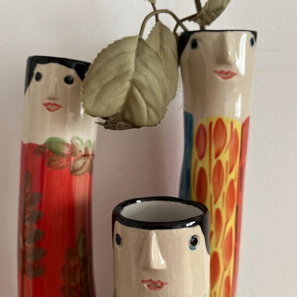 Crazy Family Ceramic Bud Vases • Pottery Vases for Dried Flowers ...
