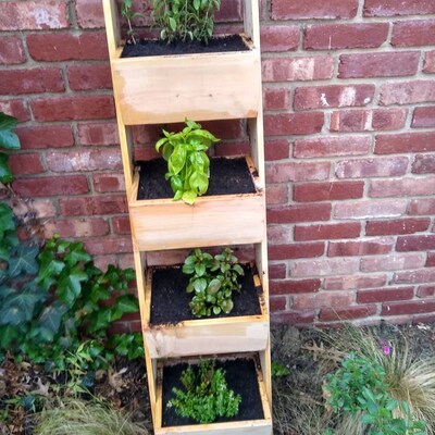 Vertical CEDAR Planter Box Ladder, 24 Sizes - Etsy
