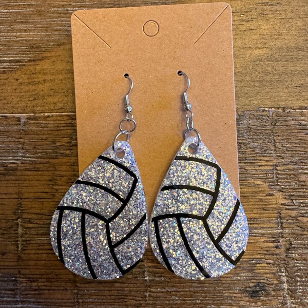 Basketball Teardrop Shaped Glitter Epoxy Earrings - Etsy