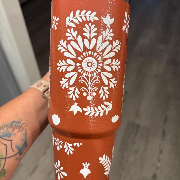 Talavera UVDTF Wrap: Mexican Embroidery Style, Flower Snowflake Pattern ...