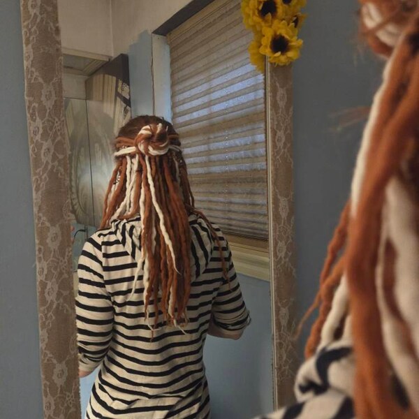 Wool Dreadlocks Dreads DE Extensions Green Bottle Braids Full Set SHORT ...