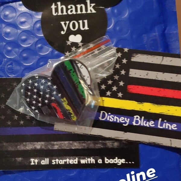 Thin Blue Line Mickey Pin - Etsy