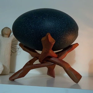 6 Inch Wood Display Stand, Abalone Shell Holder, Wooden Pottery Stand ...