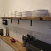 Extra Deep Handmade Rustic Shelf With Black Down Brackets (31cm Depth ...