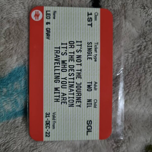 Personalised Train Ticket Wallet Insert, Personalised Train Ticket ...