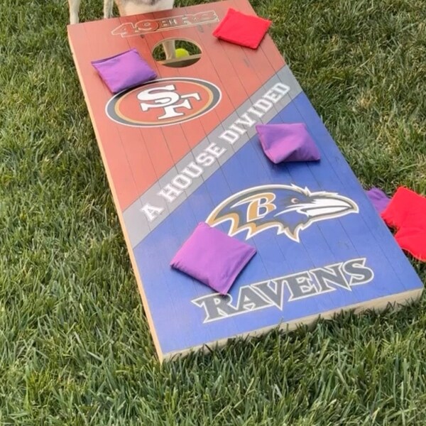 Sunrise Beach Boardwalk Cornhole Game With Cornhole Bags Cornhole Set ...