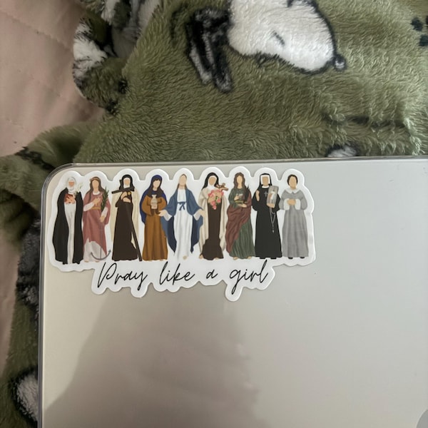 Pray Like a Girl Sticker, Female Saints, Catholic Sticker, Christian ...