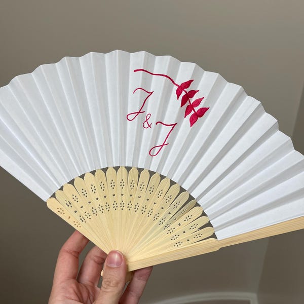 Personalized Paper Hand Fans: Hand-painted Wedding Favors - Etsy