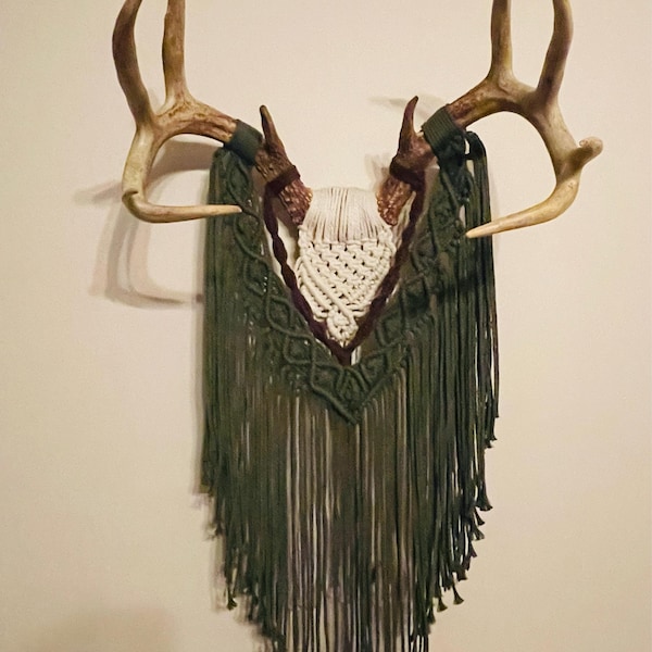 Macrame Antler Tutorial Pattern Wall Hanging, Digital Download, Witchy ...