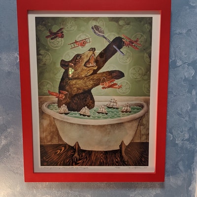 Elizabeth Foster Artist Print the Bear & the Bass - Etsy