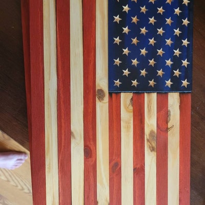 Small Handmade Rustic American Wooden Flag - Etsy