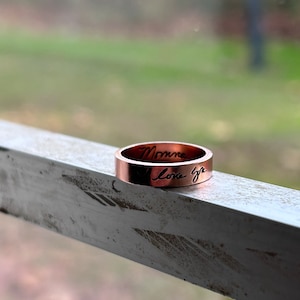 Memorial Handwriting Ring Actual Handwriting Band Ring Eternity Ring ...