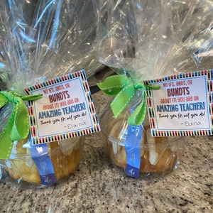 Teacher Appreciation Gift Tag, Teacher Bundt Cake Gift Tag, Bundt Cake ...