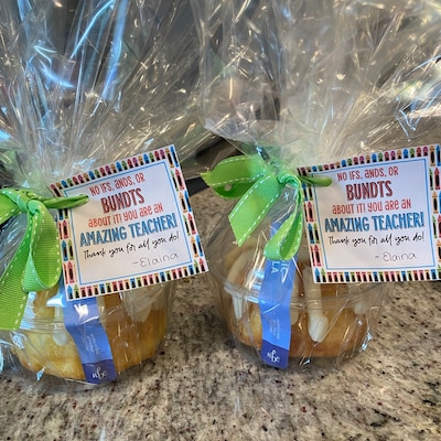 Teacher Appreciation Gift Tag, Teacher Bundt Cake Gift Tag, Bundt Cake ...