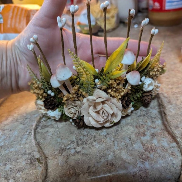 Wine Cork Crown, Floral Wine Crown, Vineyard Wedding Tiara, Woodland ...