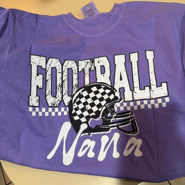 Custom Checkered Football Shirt COMFORT COLORS® Retro Game Day Football ...