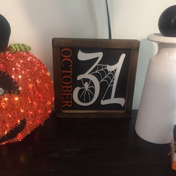 Halloween Sign Framed 3D| Halloween Sign Framed| October 31 Sign 3d ...
