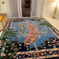 Hand Tufted Rug Hand Tuft Tufted Wool Silk Anthea Floral Designer ...