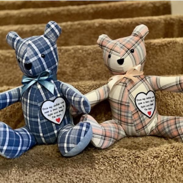 Memory Bear With Vest - Etsy