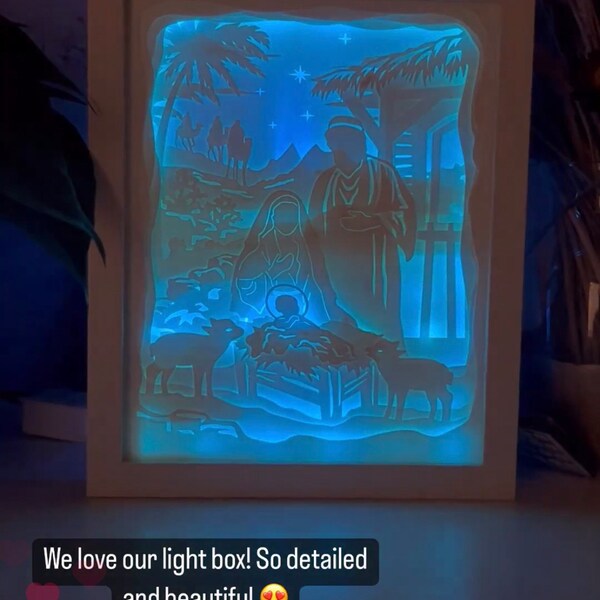 Unique Nativity Scene Color Changing Lightbox | Beautiful Christmas ...