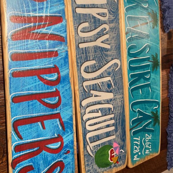 Custom Hand Painted Wood Signs, Made to Order, Beach Décor, Tiki Bar ...