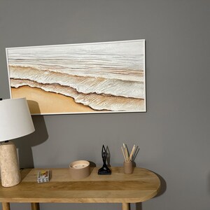 3D Ocean Hand Texture Oil Painting Abstract Blue Sea Home Decor Art ...