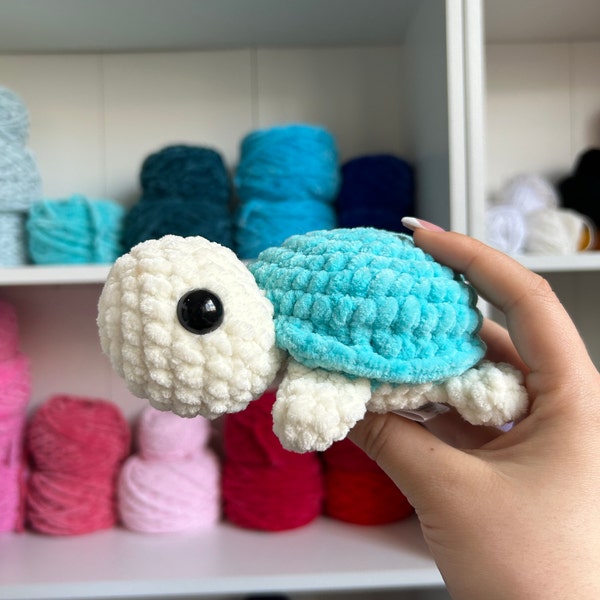 Daisy Purple Turtle No Sew Crochet Pattern, No Sew Amigurumi Crochet ...