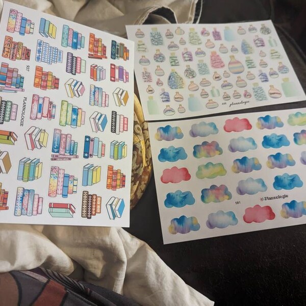 Book Icon Planner Stickers - Stacks of Books - Book Stickers - Book ...