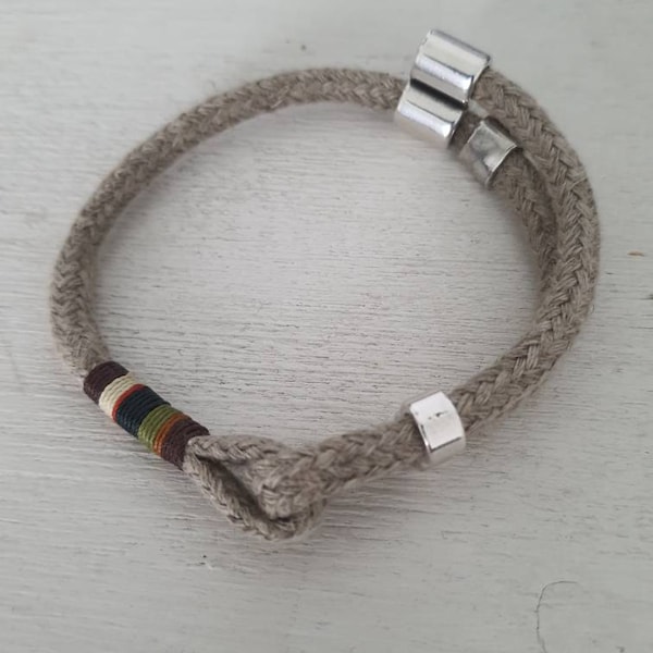 Sailor Knot Hemp Rope Bracelet for Men, Gift for Him, Adjustable Handmade Bracelet, Nautical ...