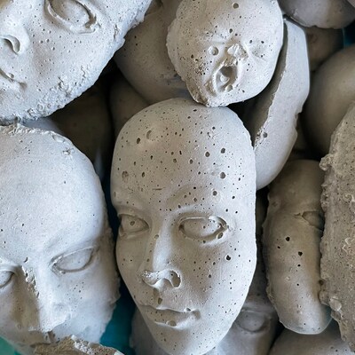 Creepy Cement Face Decorations for Potted Plants or Fairy Gardens - Etsy