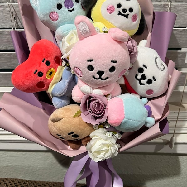 Plushies Bouquet. Kpop Boy Band Bouquet. Lavender Bouquet. Birthday ...