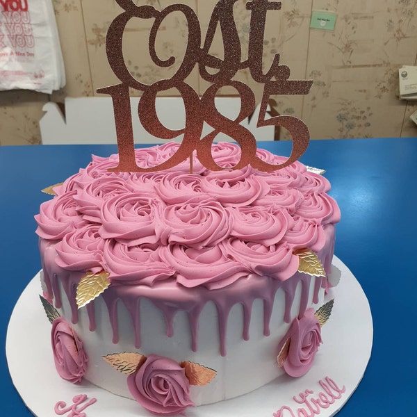 Established in 1985 Cake Topper, Est 1985 Cake Topper, Birth Year Cake ...