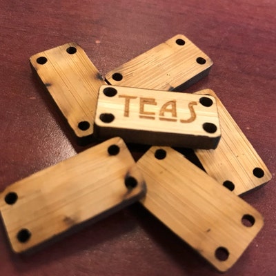 Custom Wood Tags 1 Inch X .50 Inch Wooden Rectangle Knitting Handmade ...