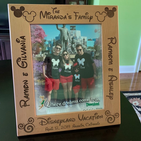 Personalized Picture Frame, Disneyland, Disneyworld, Vacation, Custom ...