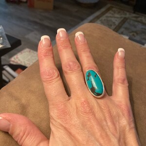 Elegant Rectangle Cushion Cut Aqua Blue Chalcedony Boho Ring | Etsy