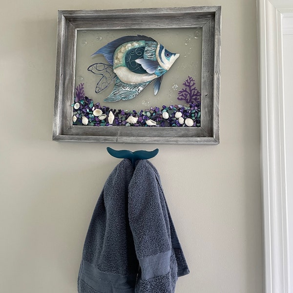 Octopus Art, Kraken Art, Resin Art, Beach Art, Coastal Decor, Sea Glass ...
