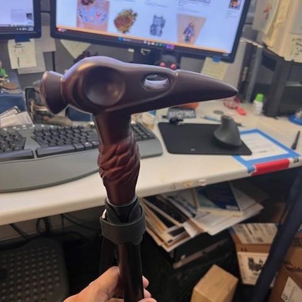 Wooden Walking Cane With Octopus Handle, Hand Carved Walking Cane for ...