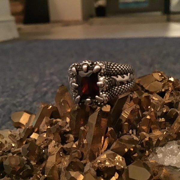 Japanese Koi Fish With Onyx Ring for Men, Signet Gemstone Ring, Onyx ...