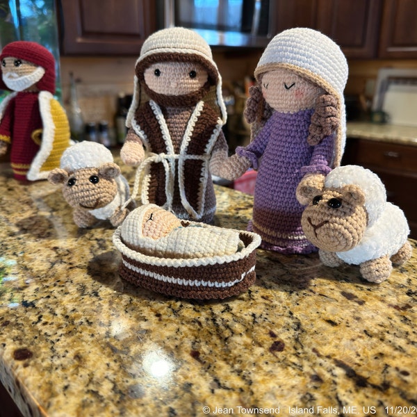 Nativity Set Crochet Pattern, Mary Joseph and Jesus, Christmas Scene, Christmas Crochet Pattern ...